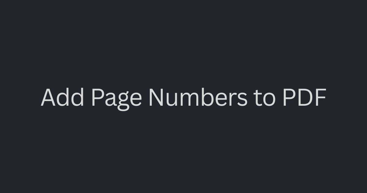 Add Page Numbers to PDF Online for Free – Number PDF Pages